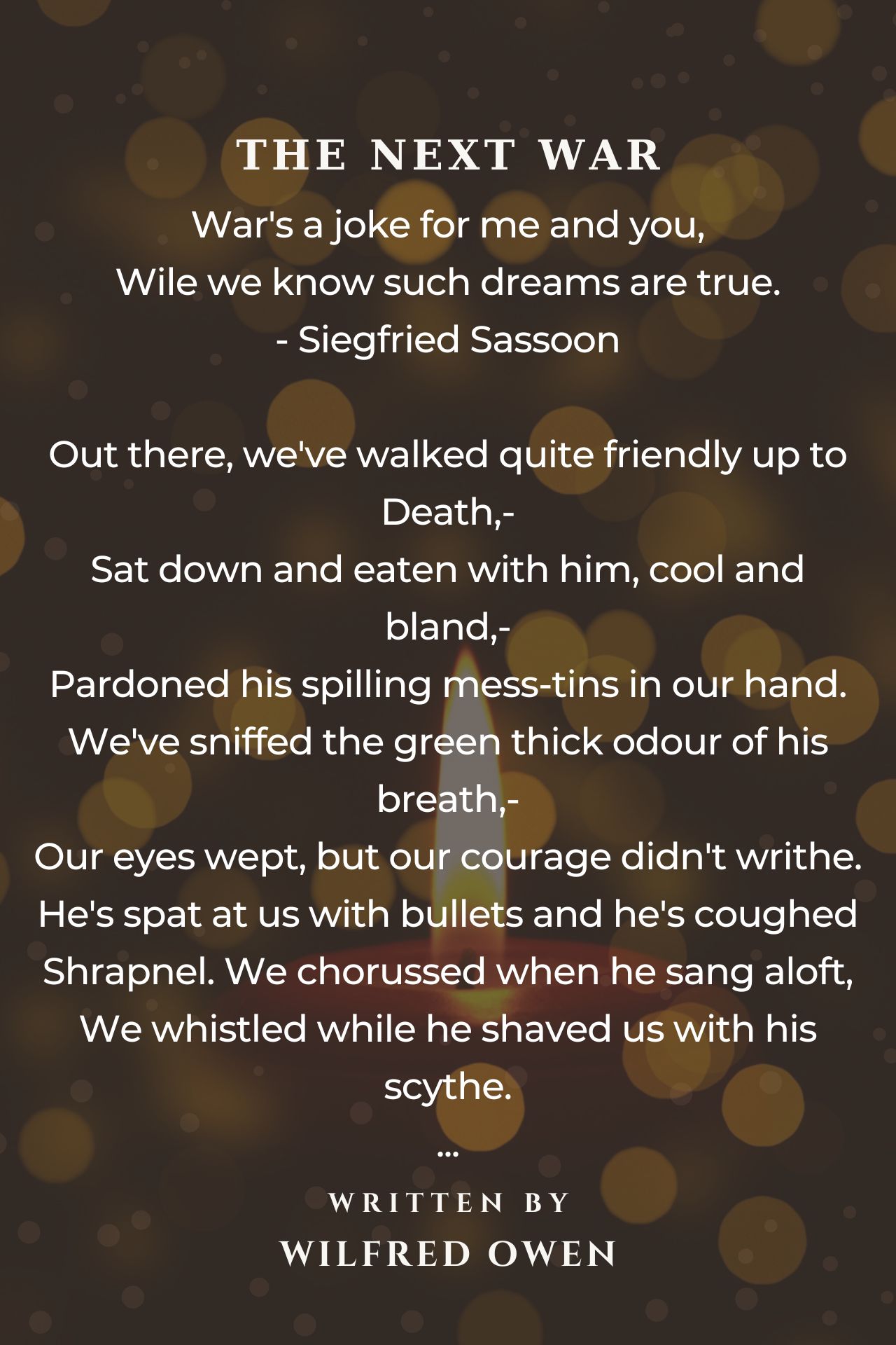 Famous War Poems By Wilfred Owen | Sitedoct.org