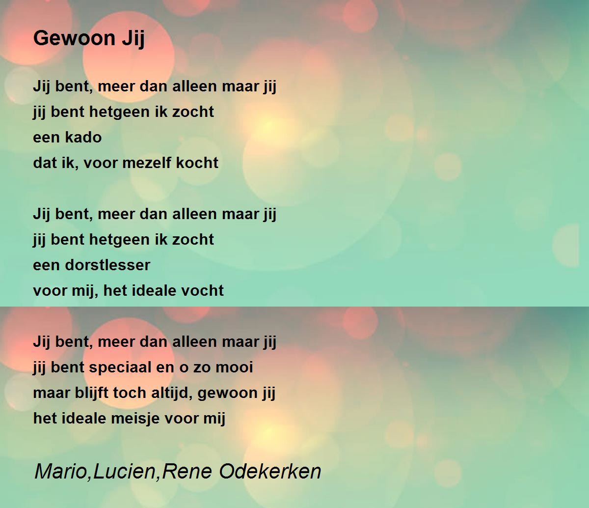 Je Bent Zo Mooi Voor Mij