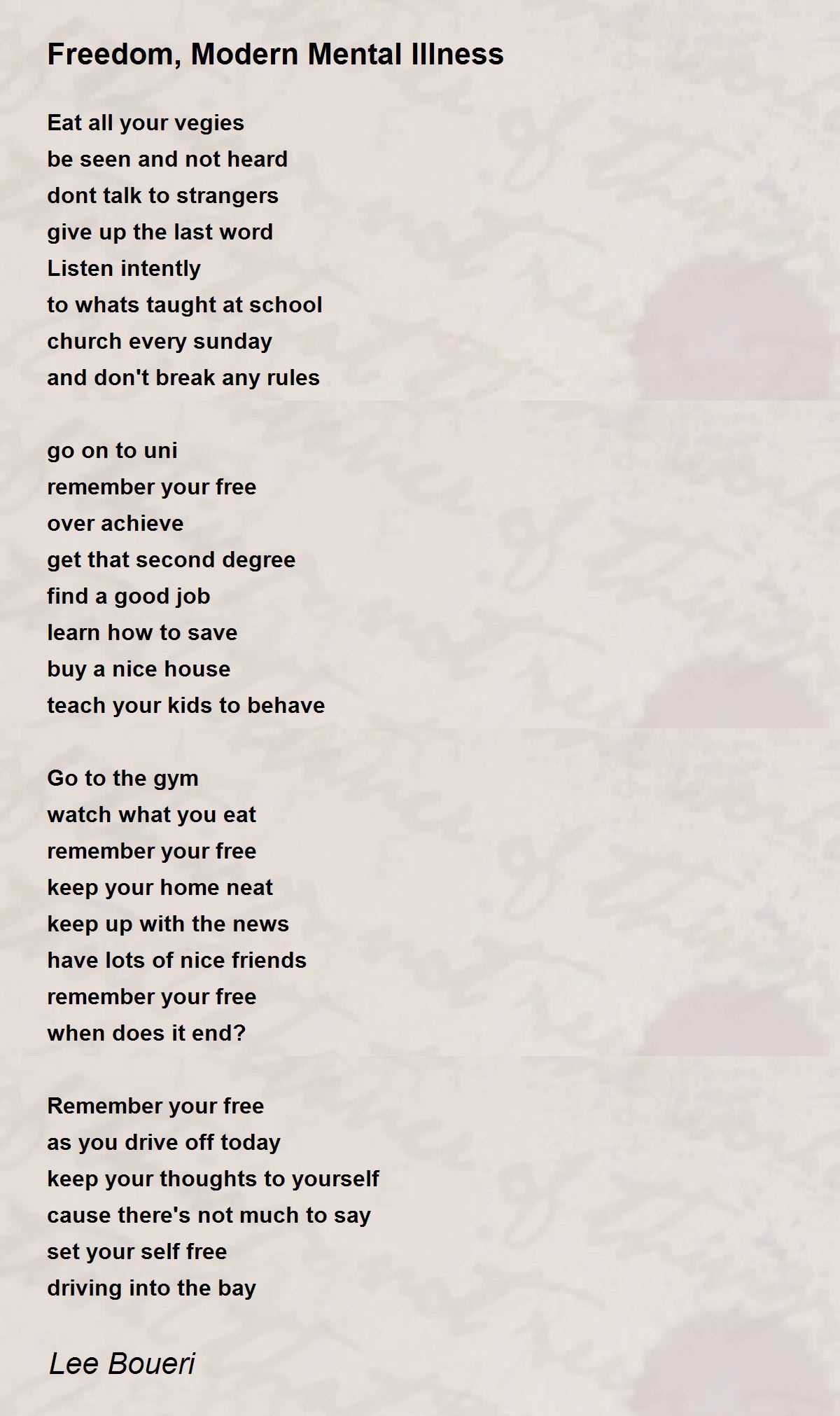 Por Poems About Mental Illnesses Infoupdate