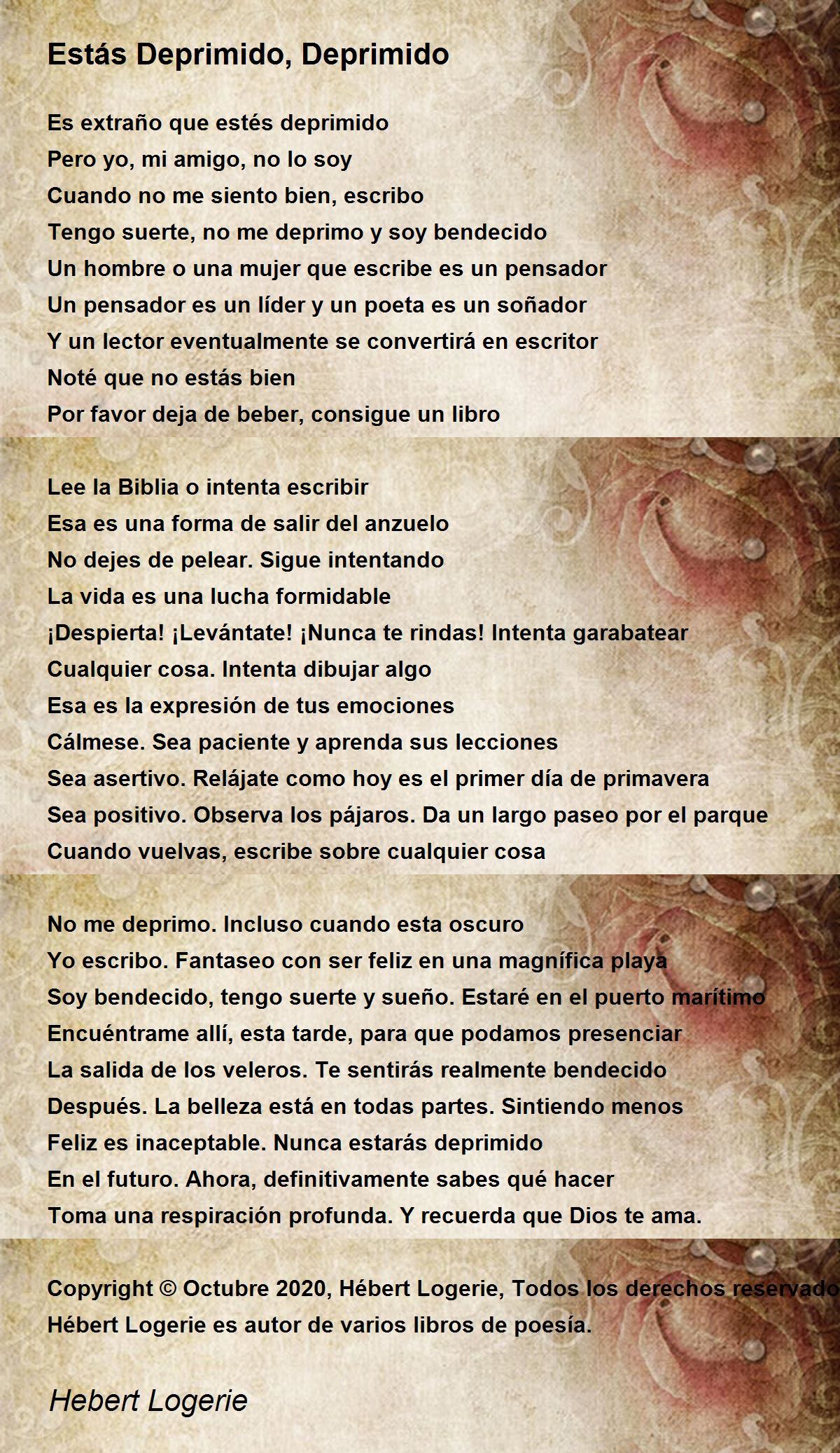 Poemas Deprimidos Buen Día! El Poema Pertenece A @matepiaggio. Lo