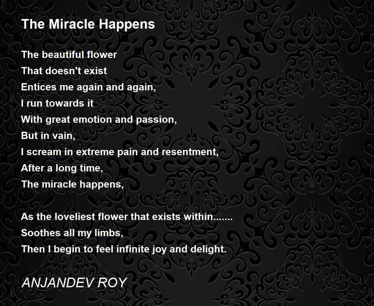 [TOMT] [Poem] ‘The miracle occurs’ : r/tipofmytongue