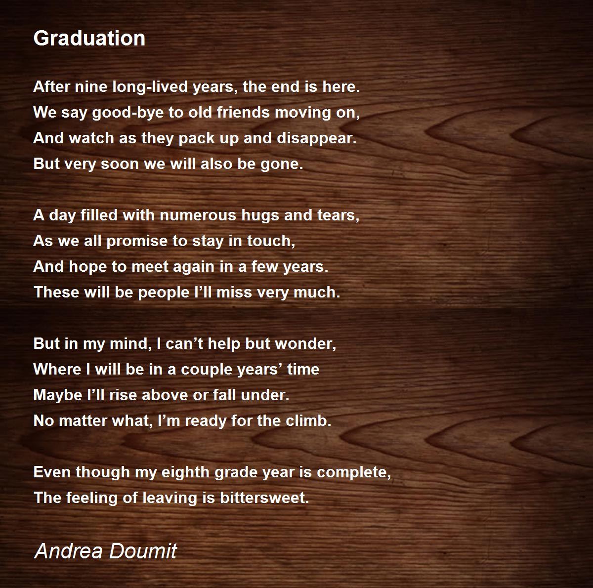 8th Grade Graduation Poems