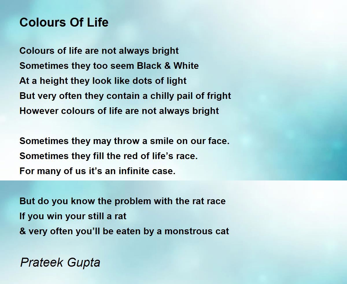 Give Me Poem On Colours Of Life Sitedoct