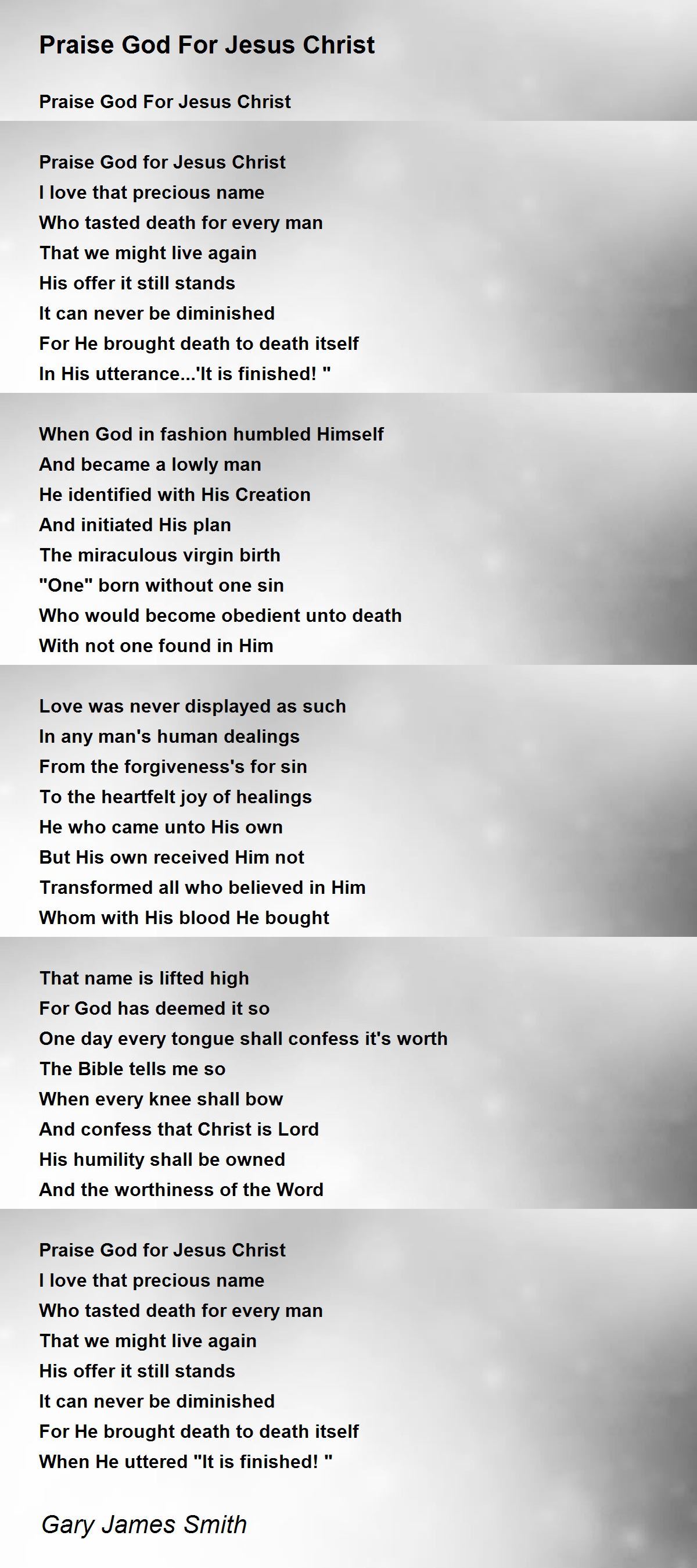 Praise The Lord Jesus Christ