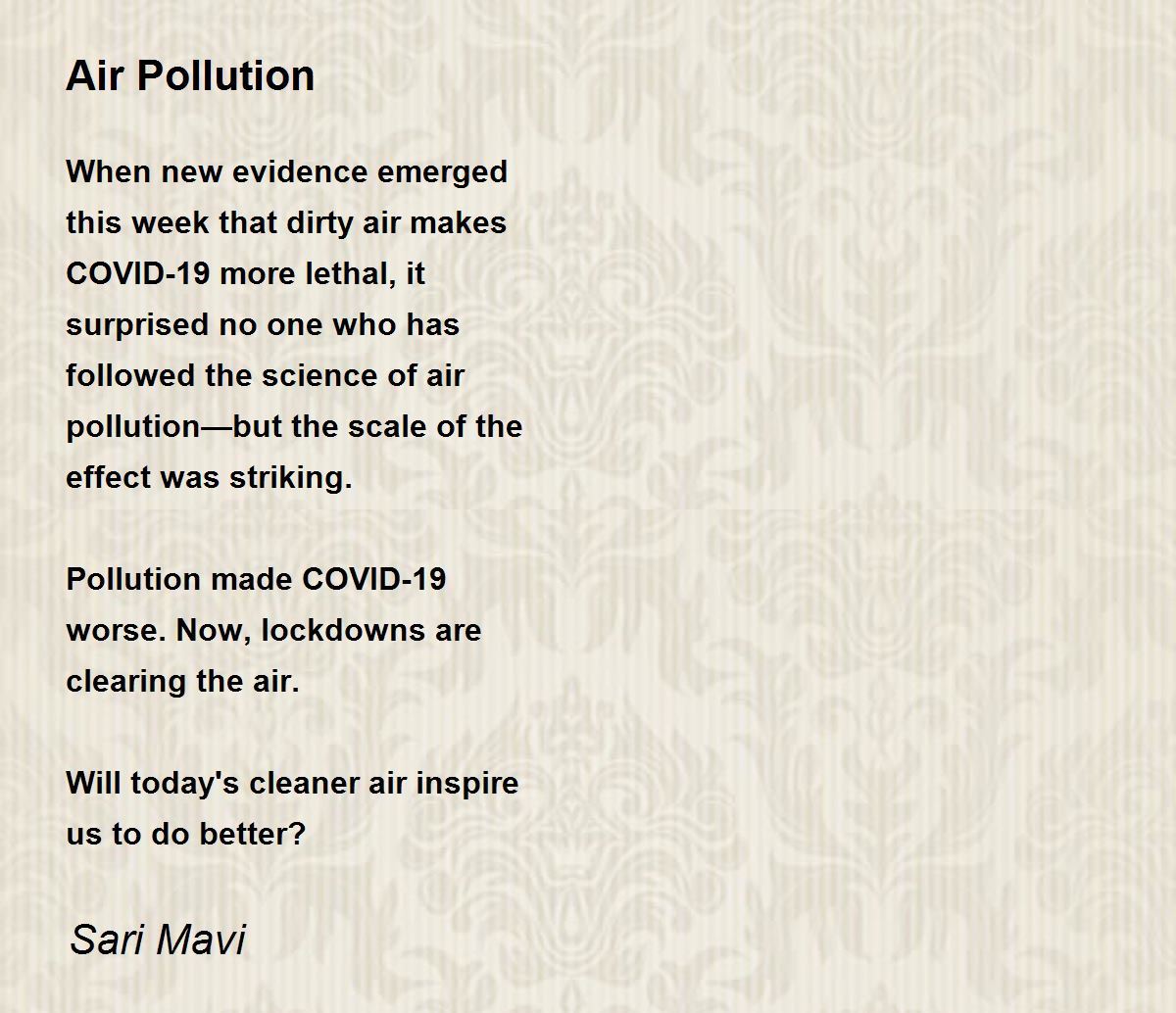 Poems About Pollution Infoupdate