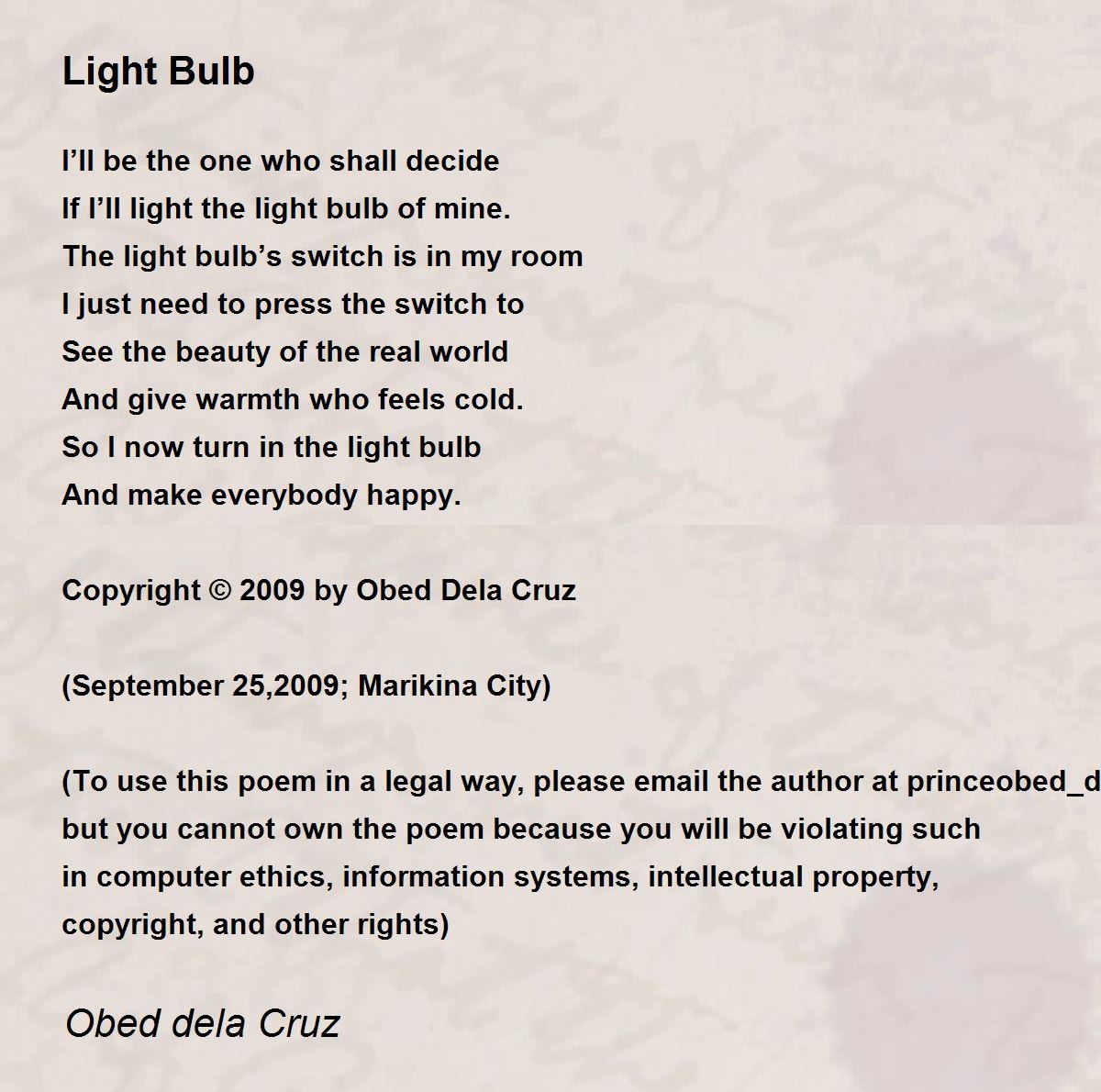 Poem About Light Bulb | Shelly Lighting