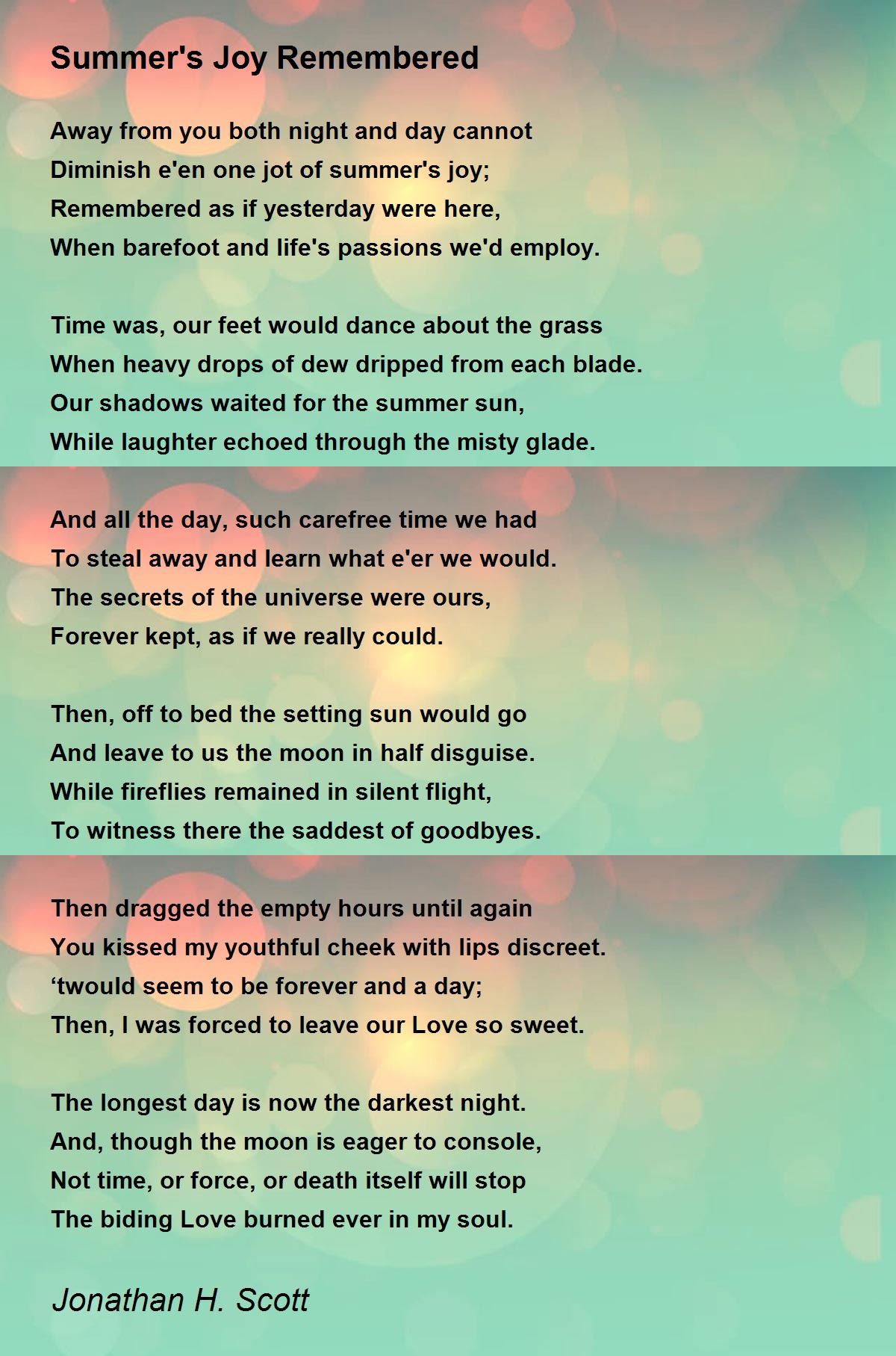Remembered Joy Poem