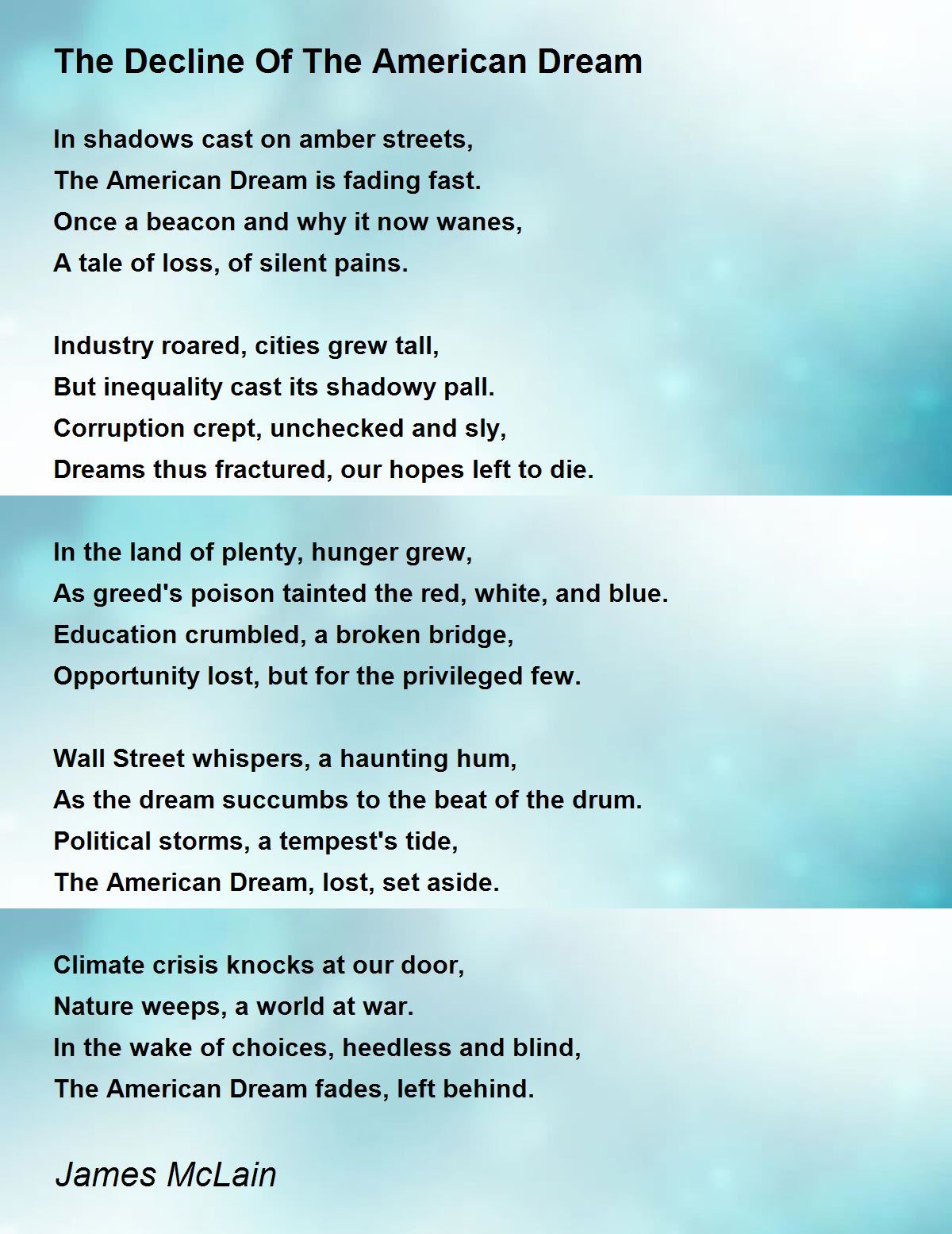 Poems About American Dream