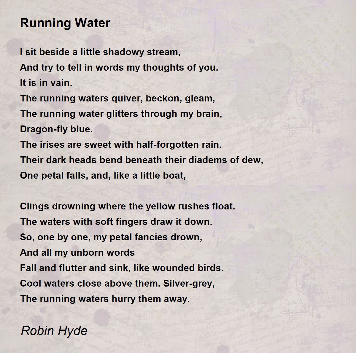 Moving Water Poem Summary Infoupdate