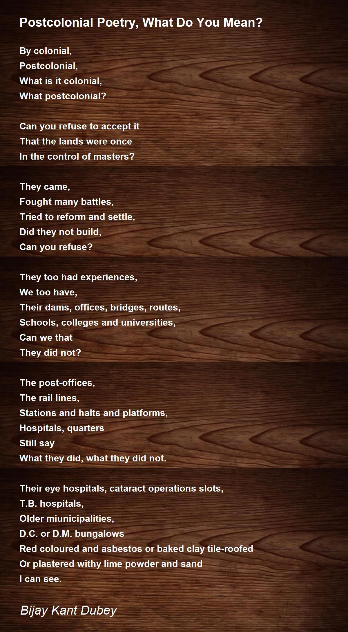 Post Colonial Poetry
