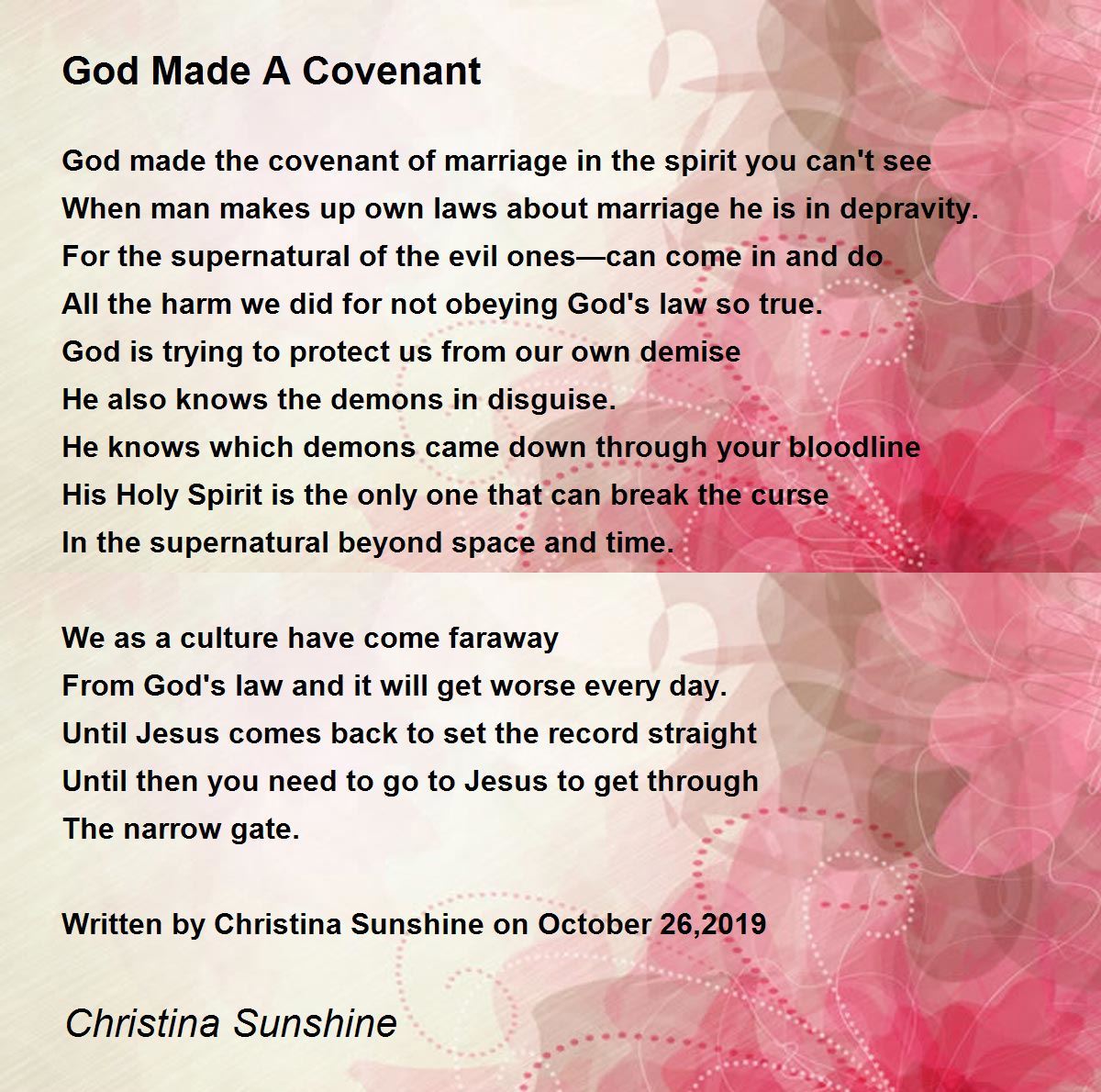 Marriage Covenant With God God Made A Covenant God Made A Covenant