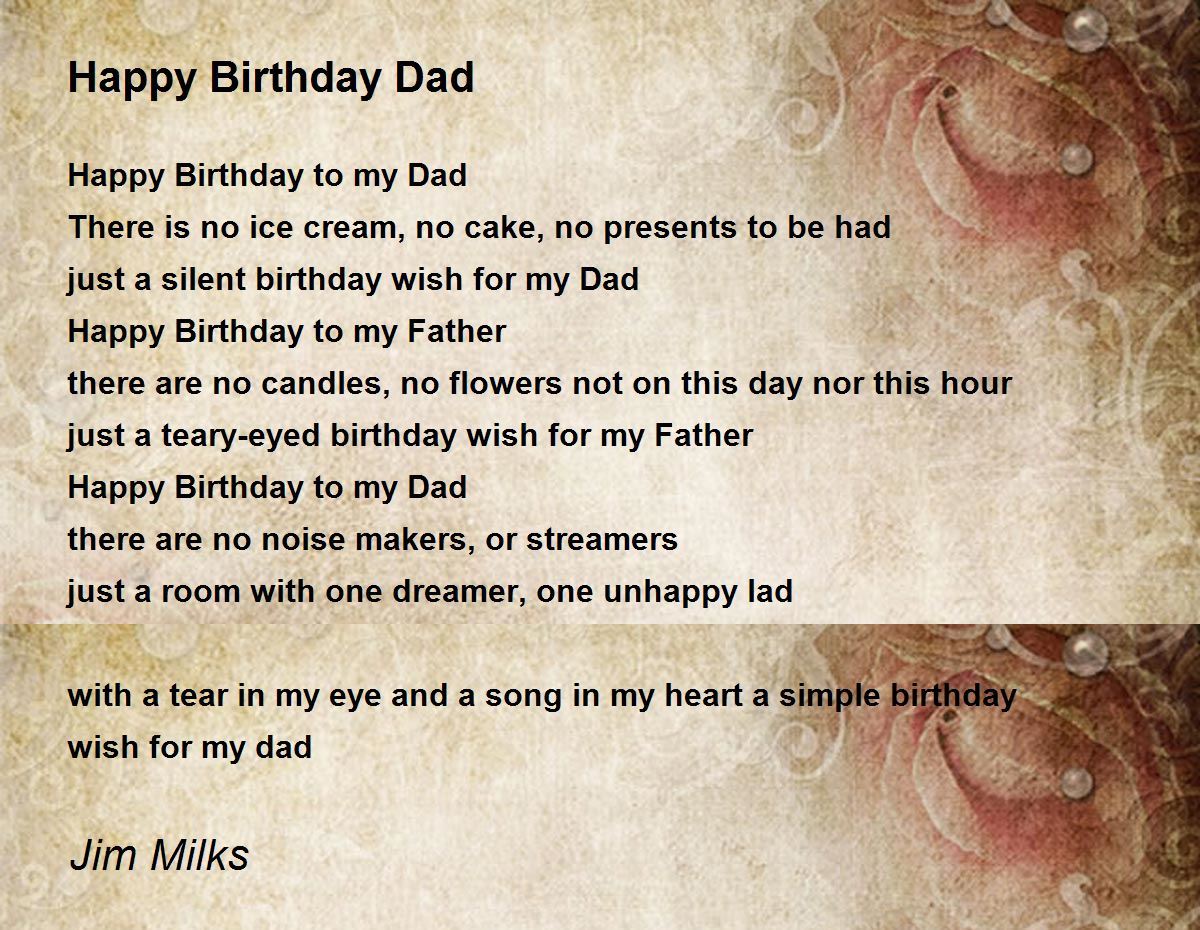 Happy Birthday Poem For Dad