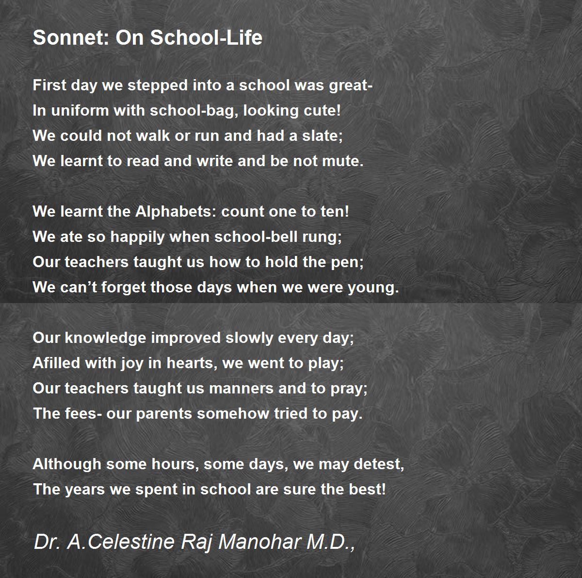 Sonnet Poem About Education National Education