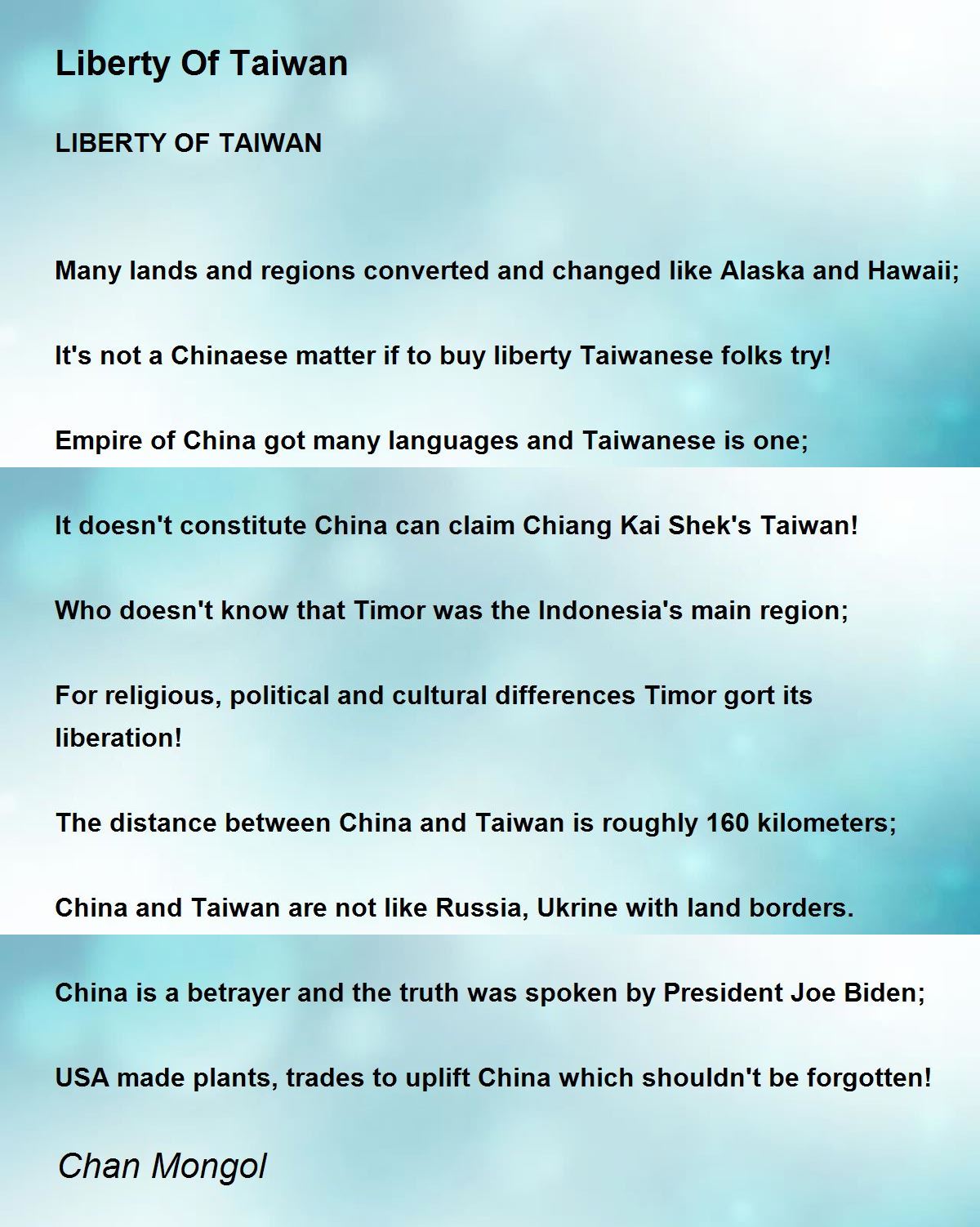 Taiwanese Poems