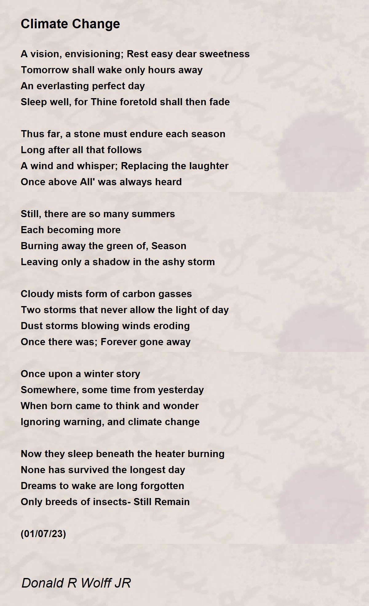 Poem On Climate Change | Sitedoct.org