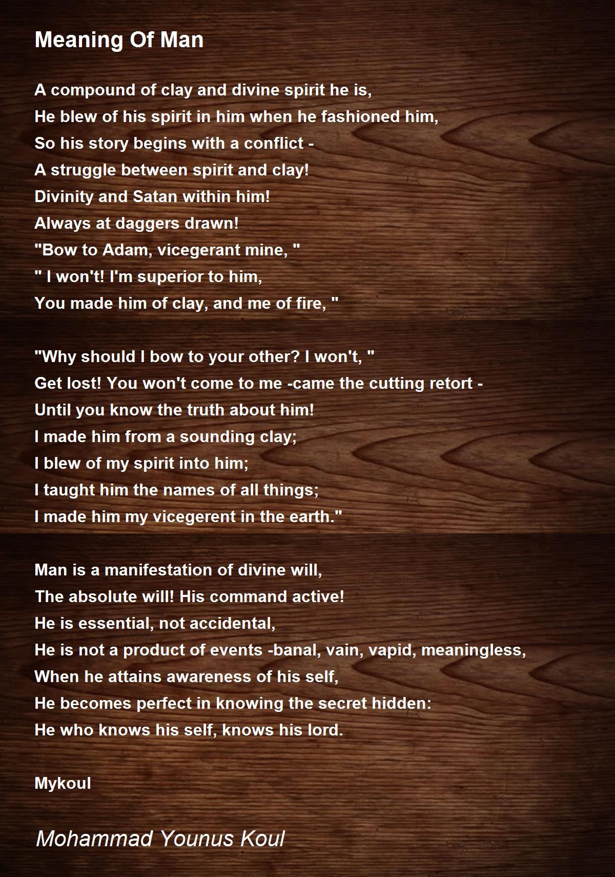 What It Means To Be A Man Poem | Sitedoct.org