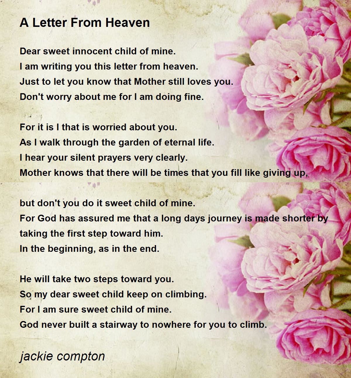 Poem Letter From Heaven