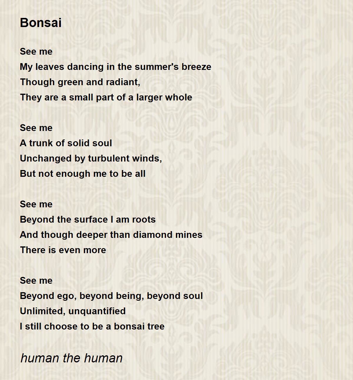 Bonsai Poems Quotes
